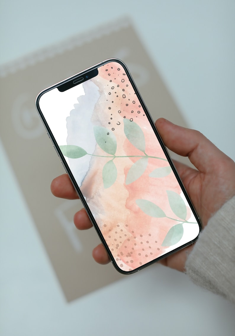 3 Botanical iPhone Wallpapers Digital Download, Watercolor Botanical ...