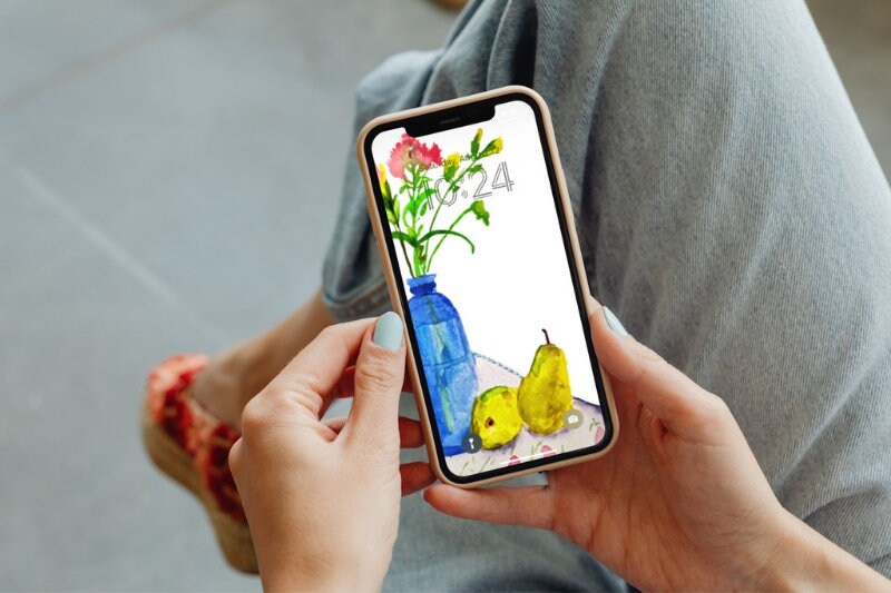 Watercolor Botanical iPhone Wallpapers Digital Download - Etsy