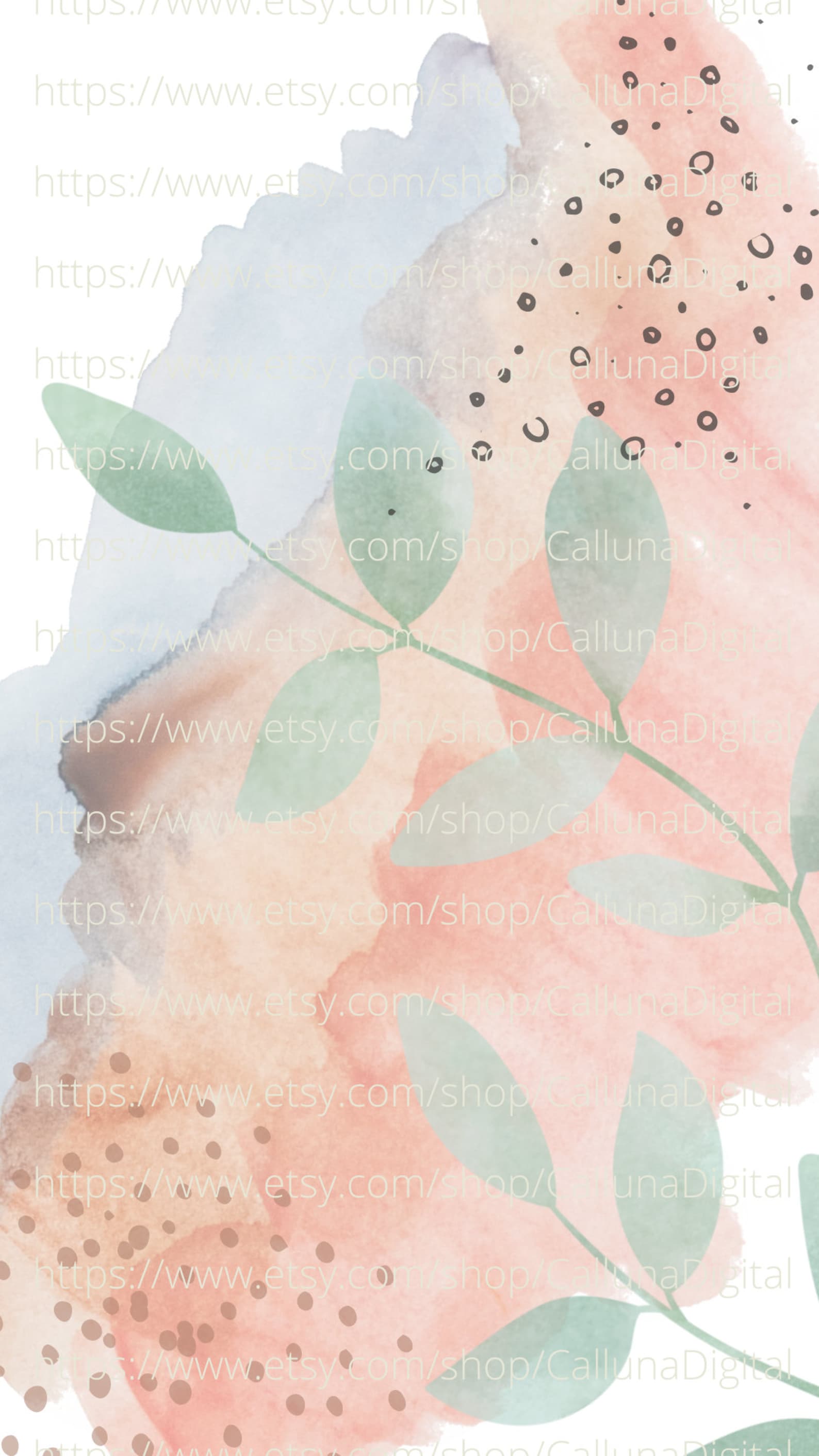3 Botanical iPhone Wallpapers Digital Download, Watercolor Botanical ...