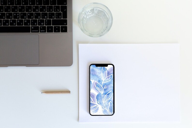 3 Botanical iPhone Wallpapers Digital Download, Watercolor Botanical ...