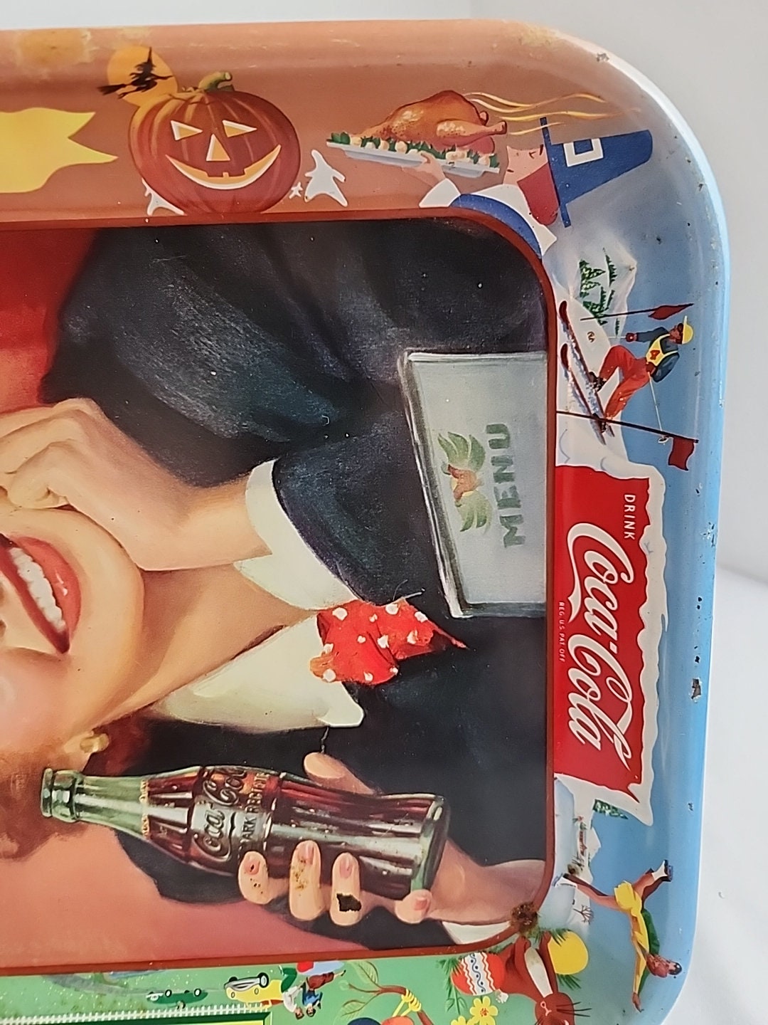 Coca-cola Serving Tray 1953 Coke thirst Knows No Season Beverage Tray ...