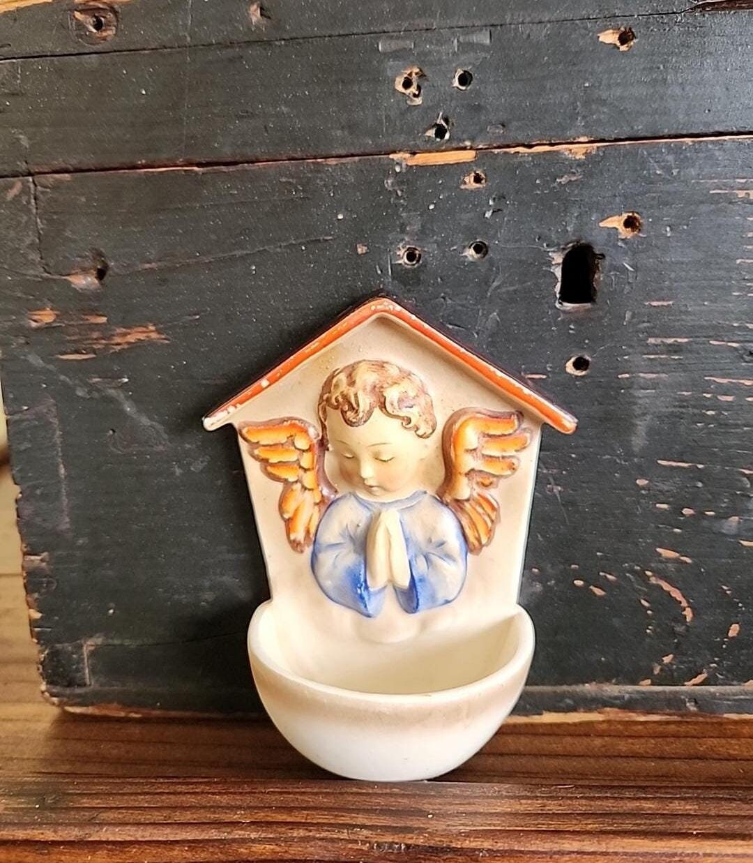 Vintage Goebel Holy Water Wall Plaque M J Hummel 75 Angel W. Germany 4.5 X 3 - Etsy