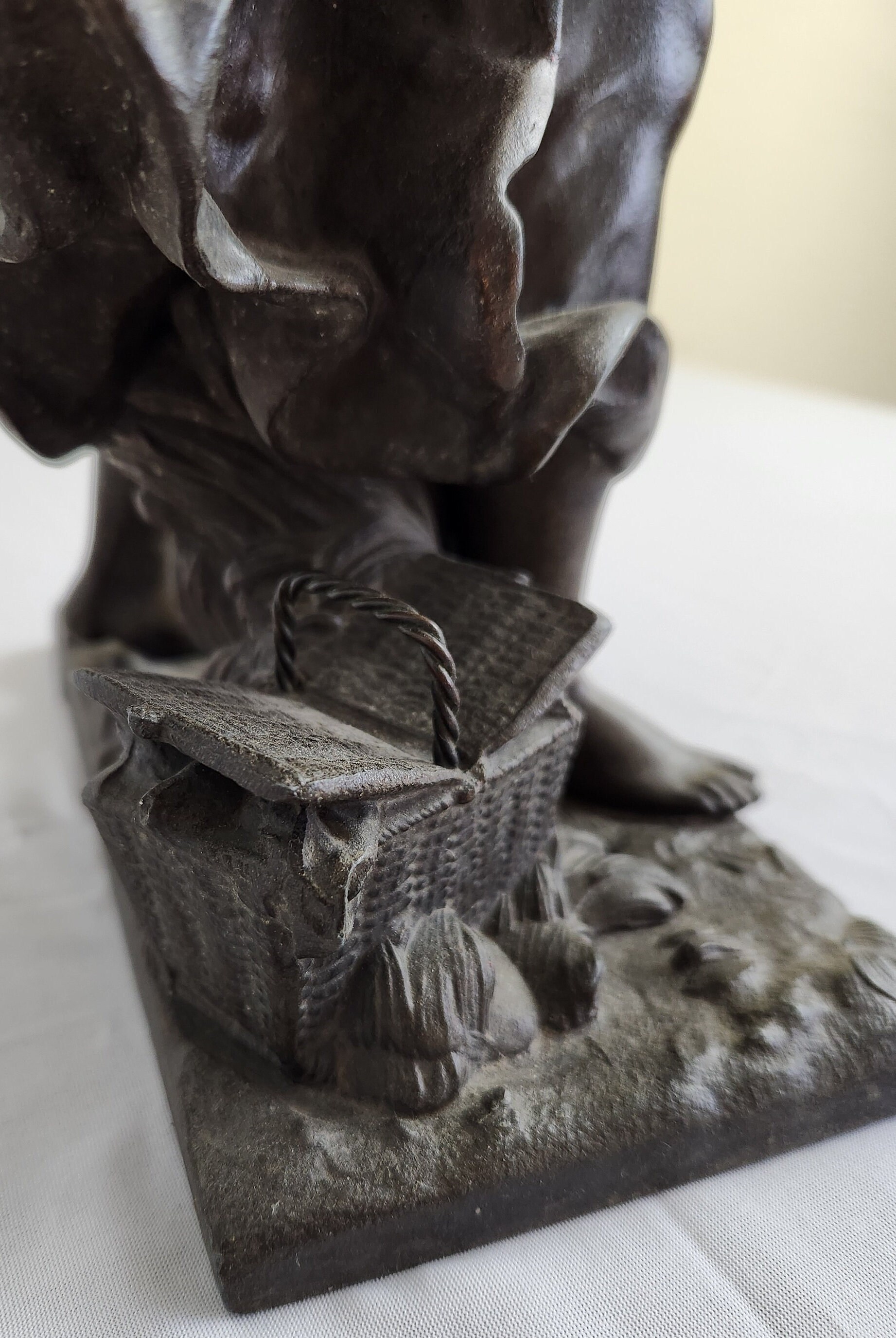 Vintage Spelter Lady Figure Flowing Hair and Dress Bronze Type 20 Tall ...