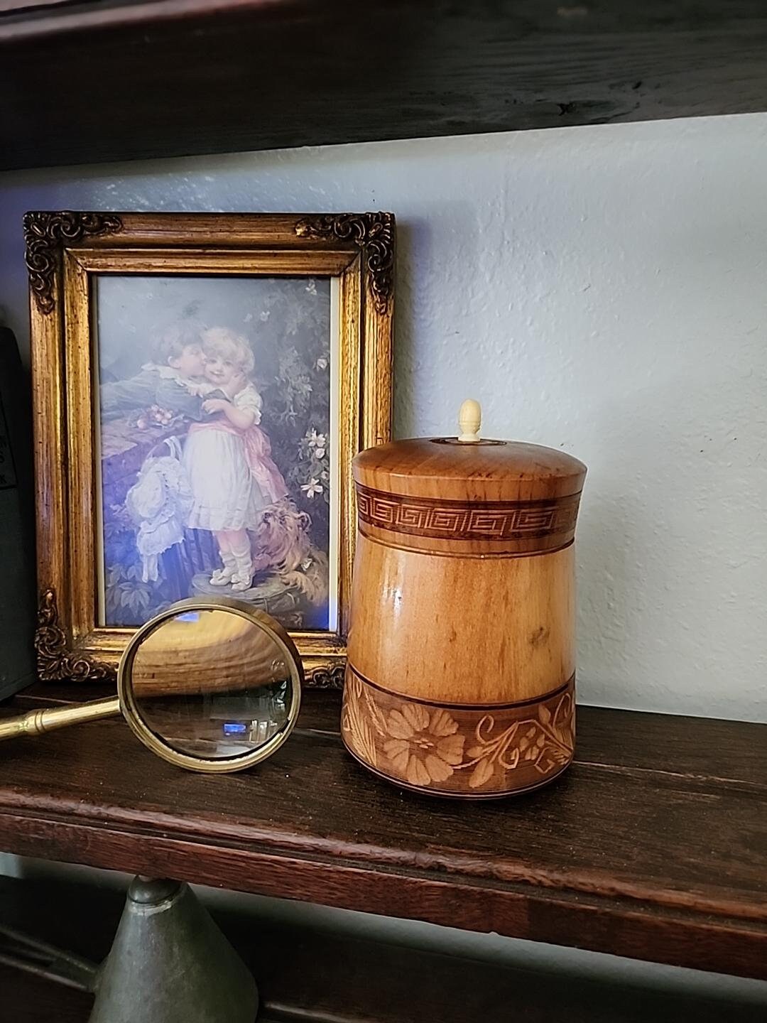 Round Carved Treenware Box, 3.5" Diameter X 5.5" Height - Etsy