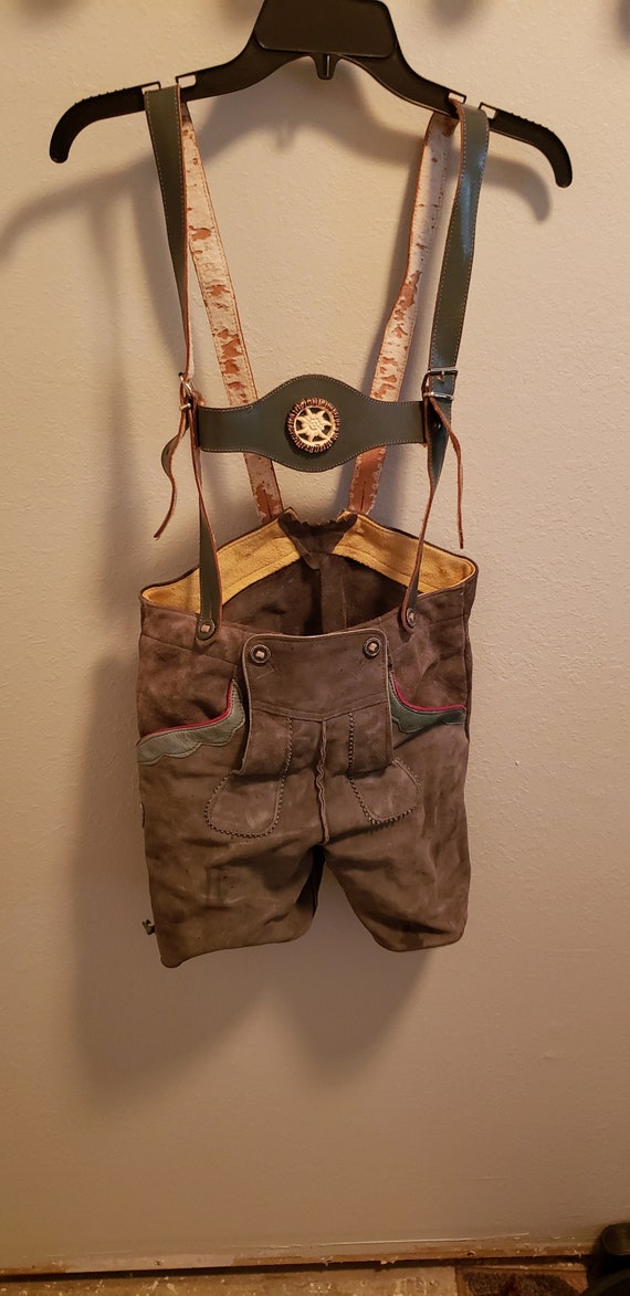 Small Vintage Leather Lederhosen Shorts And Suspender… Gem