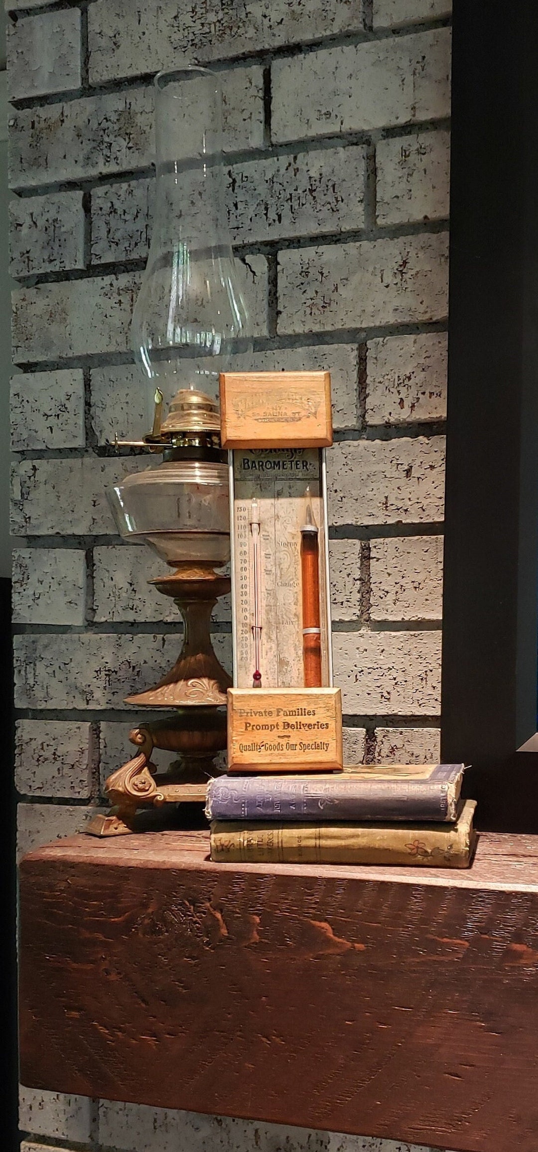 Nann & Kress Cottage Barometer and Weather or Storm Glass Thermometer ...