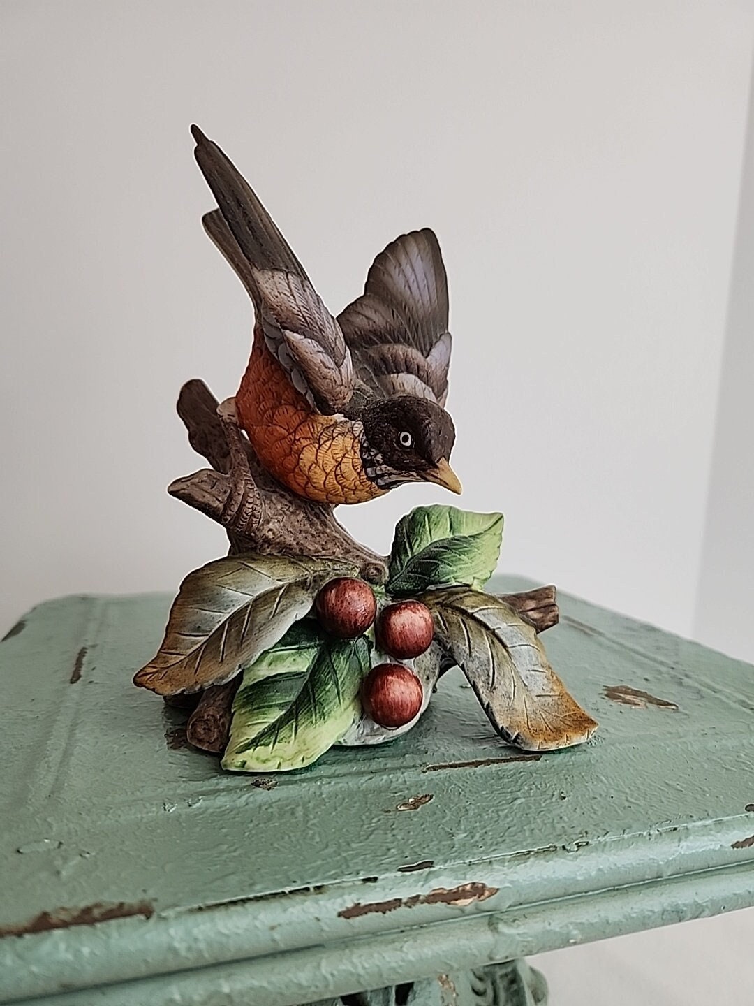 Lefton Hand-painted Robin Figurine KW8009 Preowned Beautifully Detailed ...