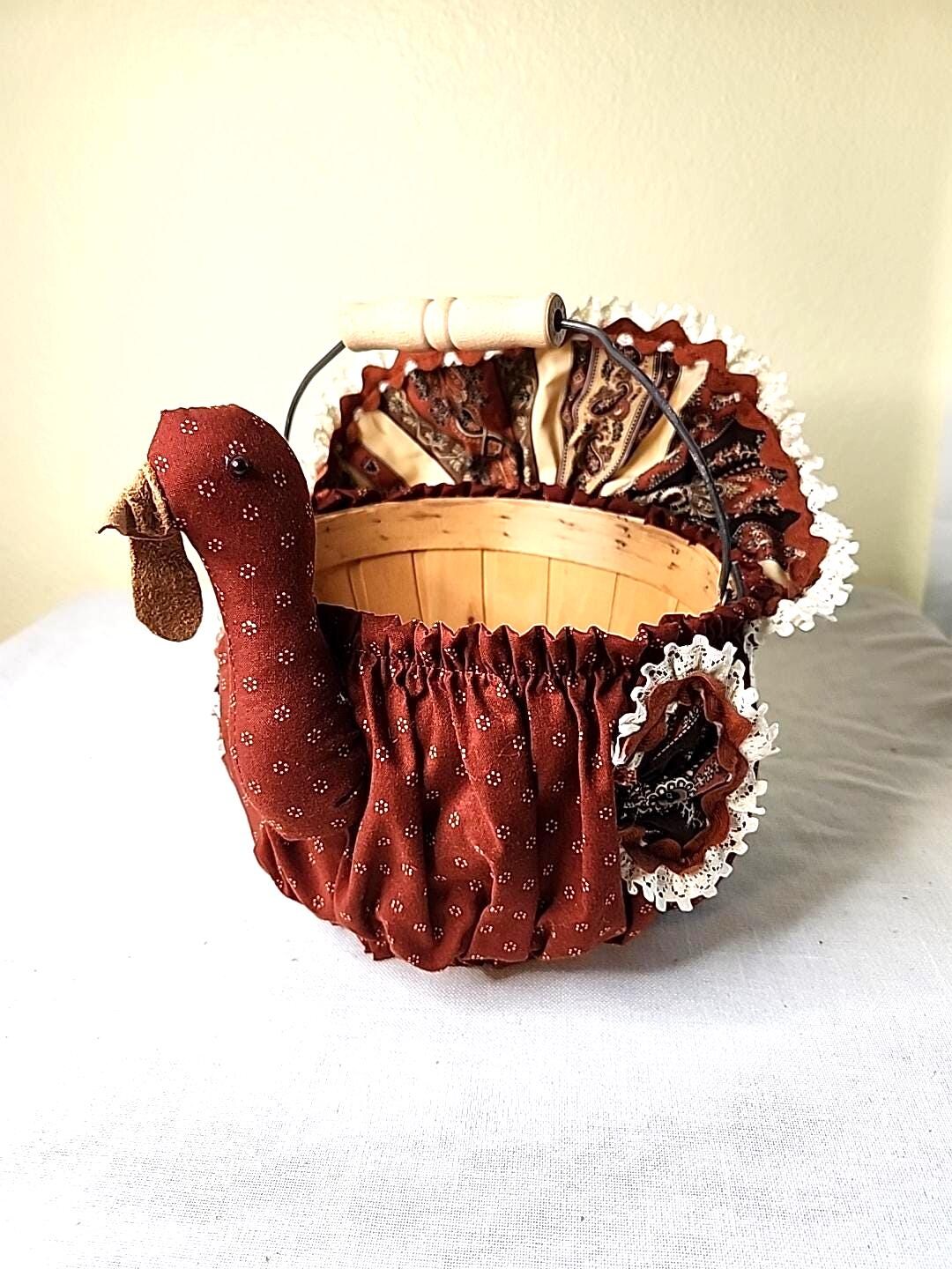 Vintage Avon Turkey Festive Basket Table Decor Centerpiece & Pumpkin ...