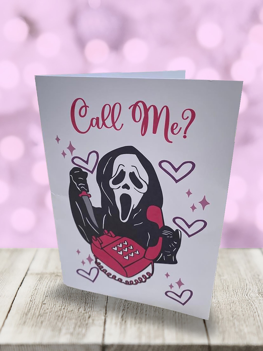 Scream 'call Me' Valentines Day Card-ghostface Card-greeting Cards - Etsy