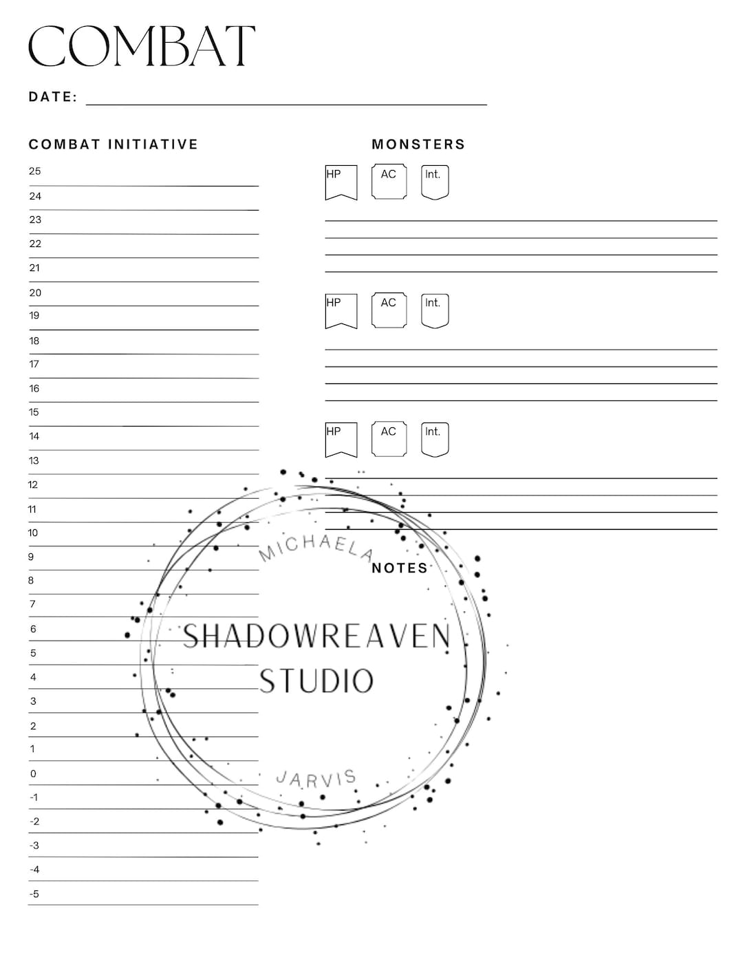 Combat Tracker Dnd - Etsy