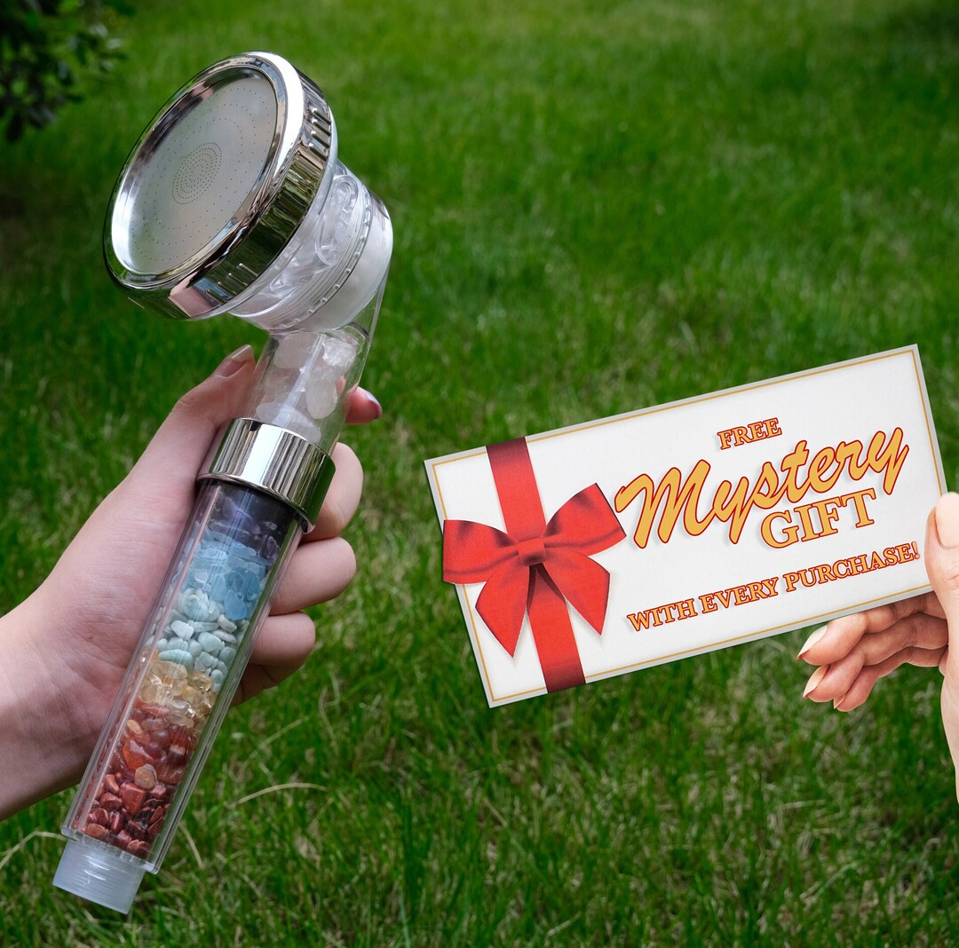 Chakra Crystal Shower Head. Natural Gemstones. Healing Crystals. Water ...