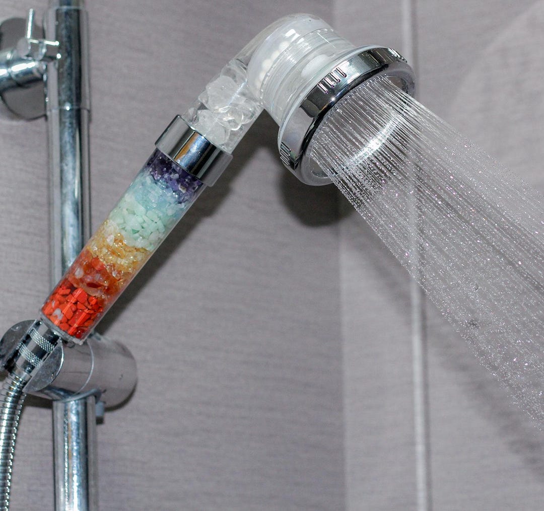 Chakra Crystal Shower Head: Natural Gemstone Water Purification - Etsy