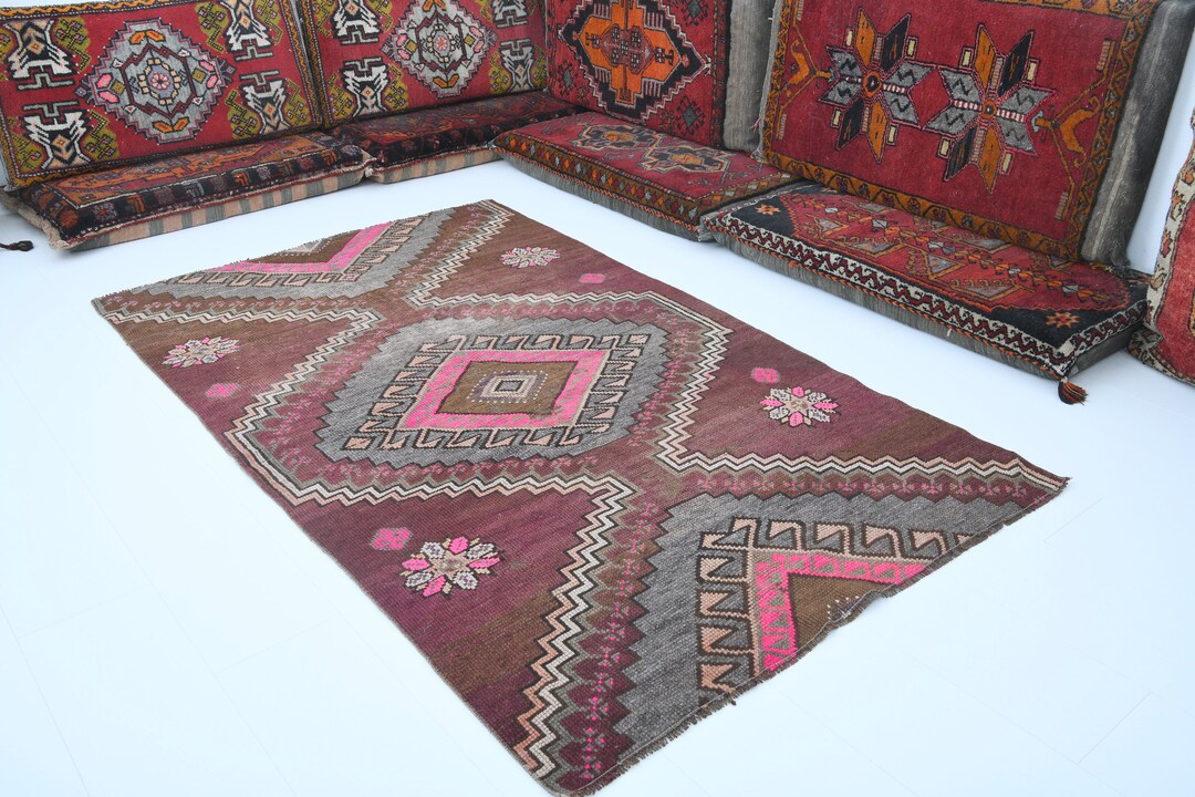 4x6 Rug,vintage Rug 4x6,faded Turkish Rug,4x6 Oushak Rug,neutral Area ...