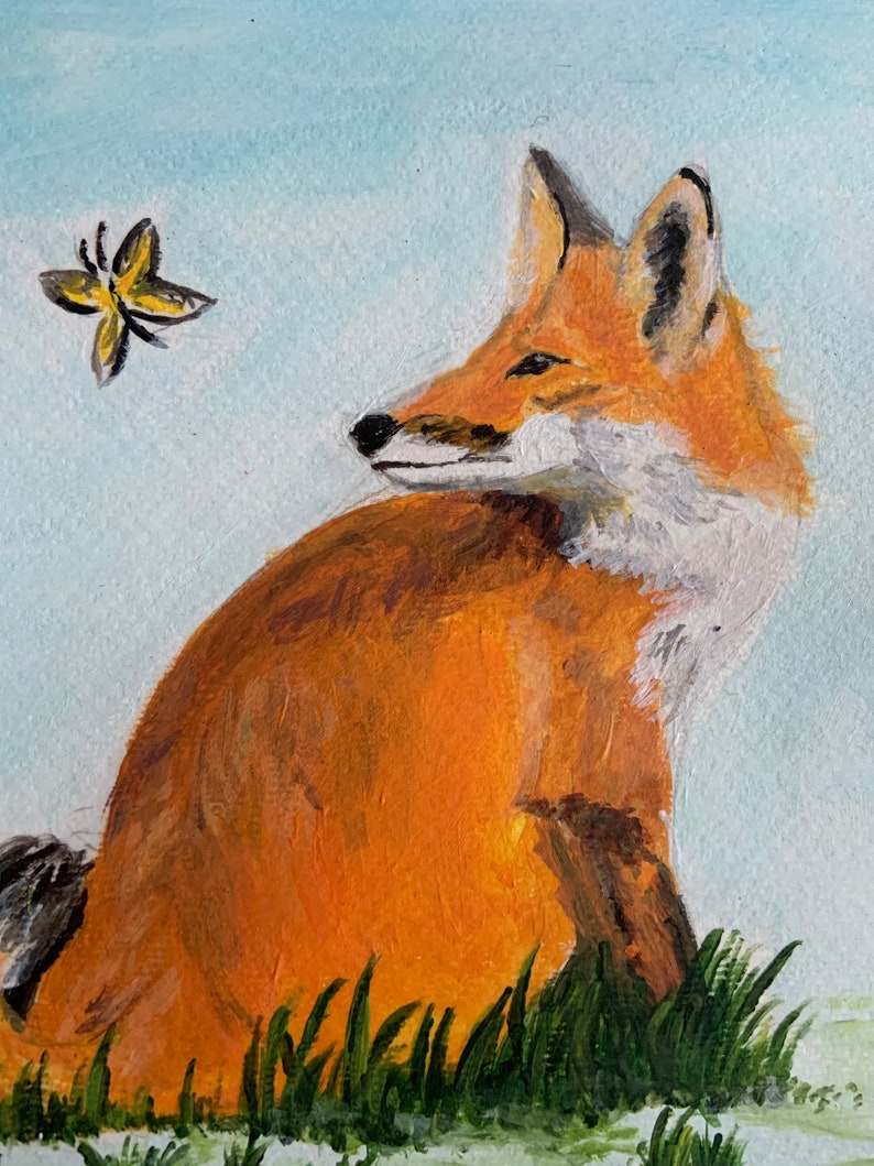Fox Original Acrylic Painting - Etsy
