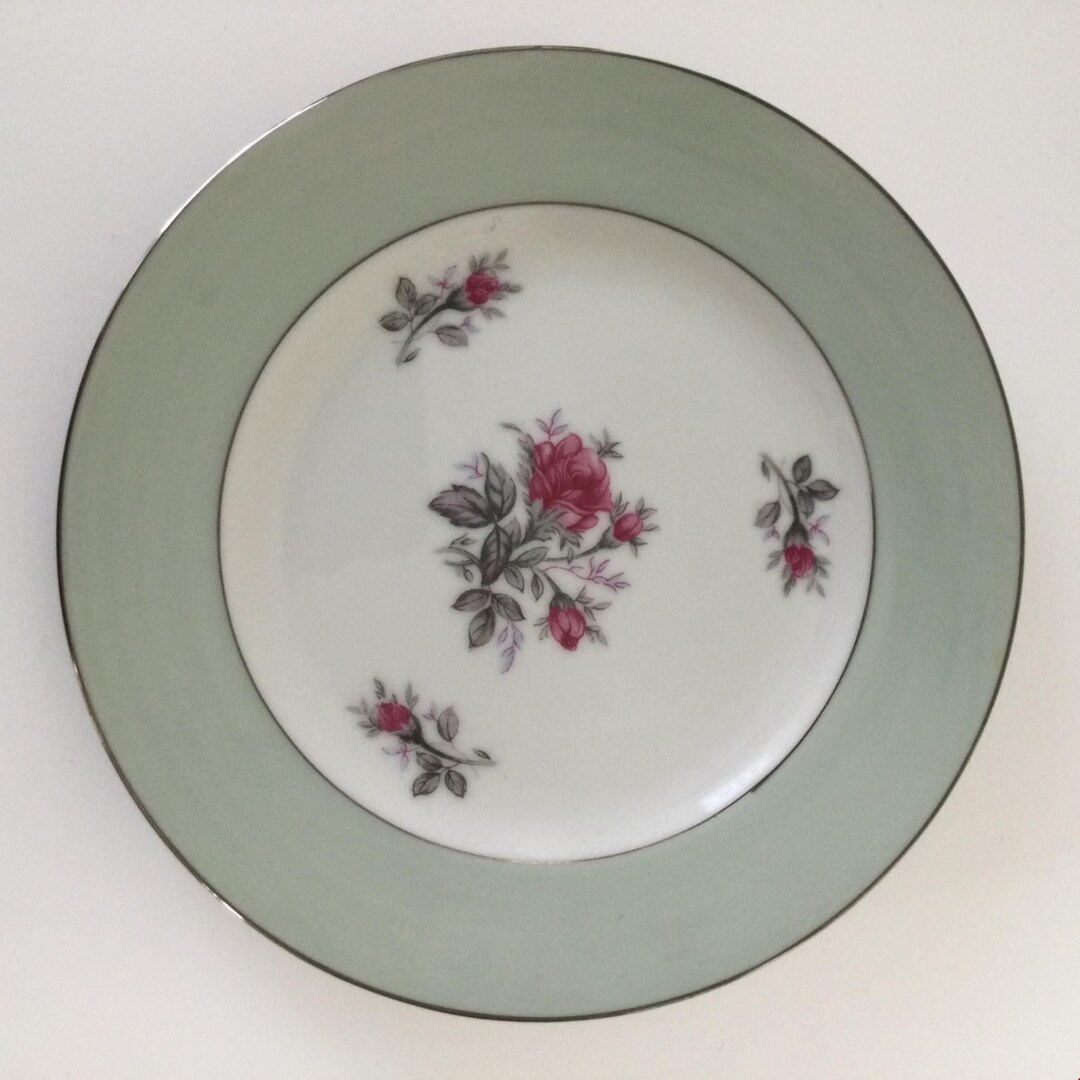 Set of 5 Vintage SONE China Side Plates Mid Century Rose Design. Made ...