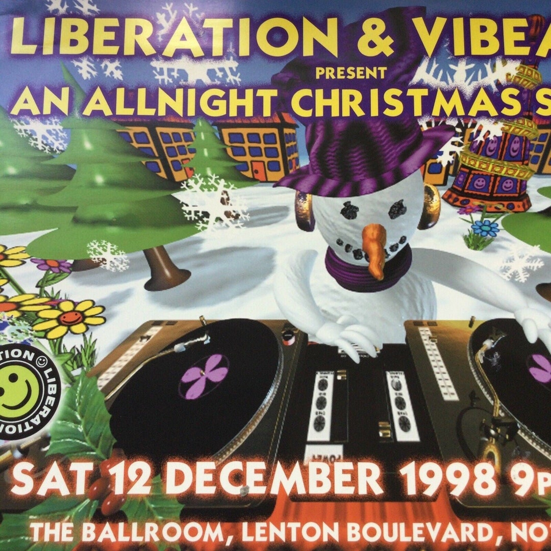 90s Y2K Rave Memorabila LIBERATION VIBEALITE Flyer Christmas 1998 ...