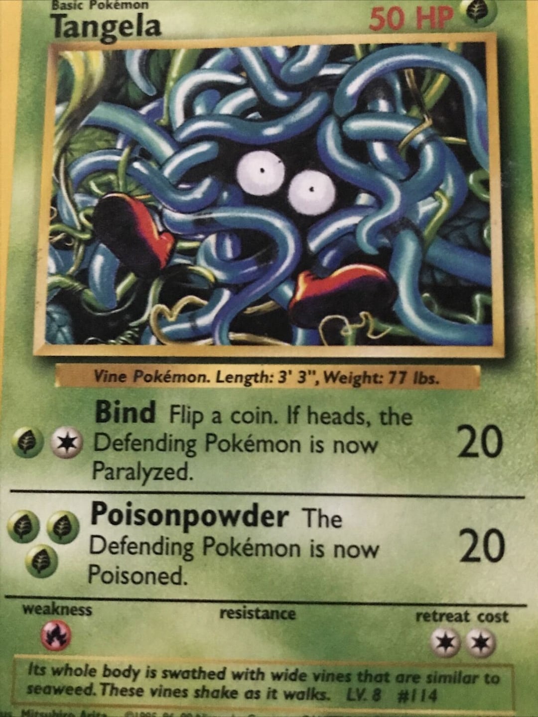 Vintage Pokemon Card 1999 TANGELA 66/102 50HP - Etsy