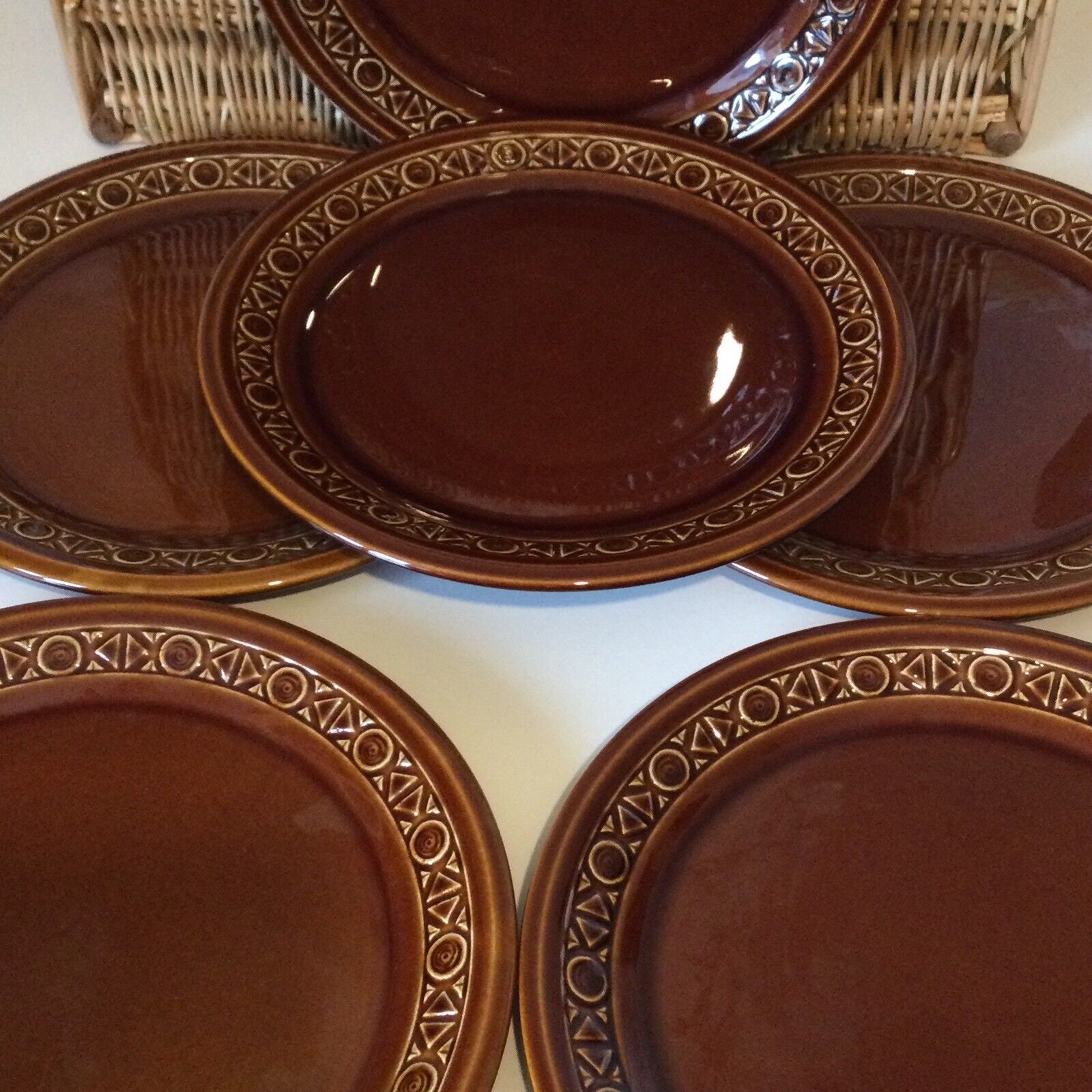 Vintage Retro 70s Brown Luncheon Plates 22cm Set of 6 Beswick ZORBA ...