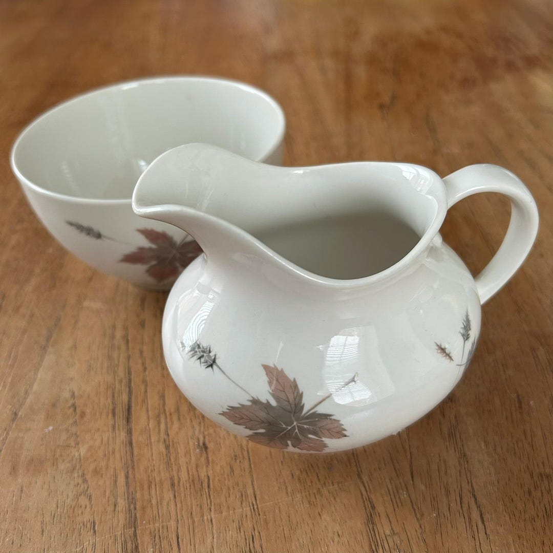 Royal Doulton Tumbling Leaves Milk Jug and Sugar Bowl Set – Autumnal ...