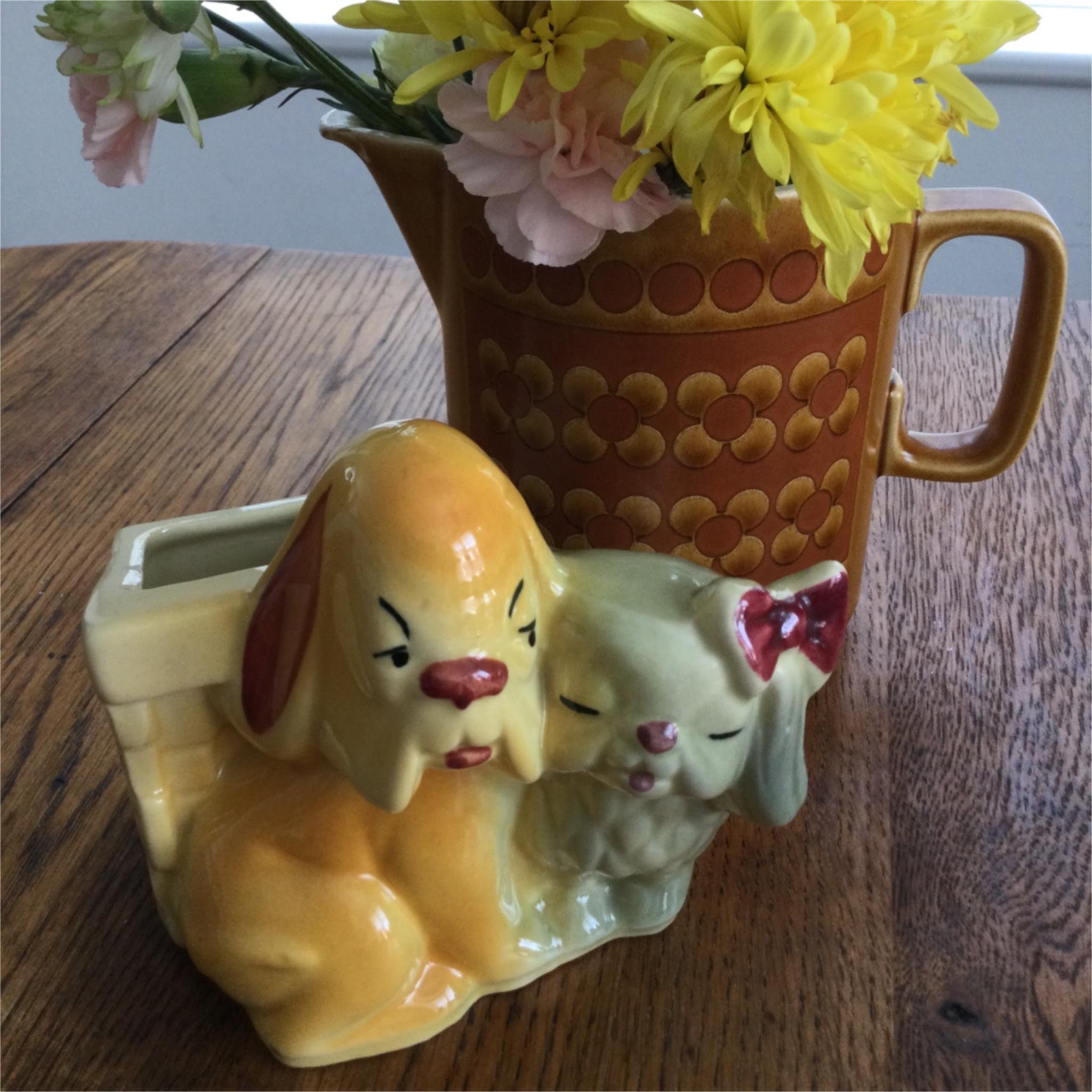 Retro Ceramic Hound Pekingese Shih-tzu Dogs Planter 611 Vase - Etsy