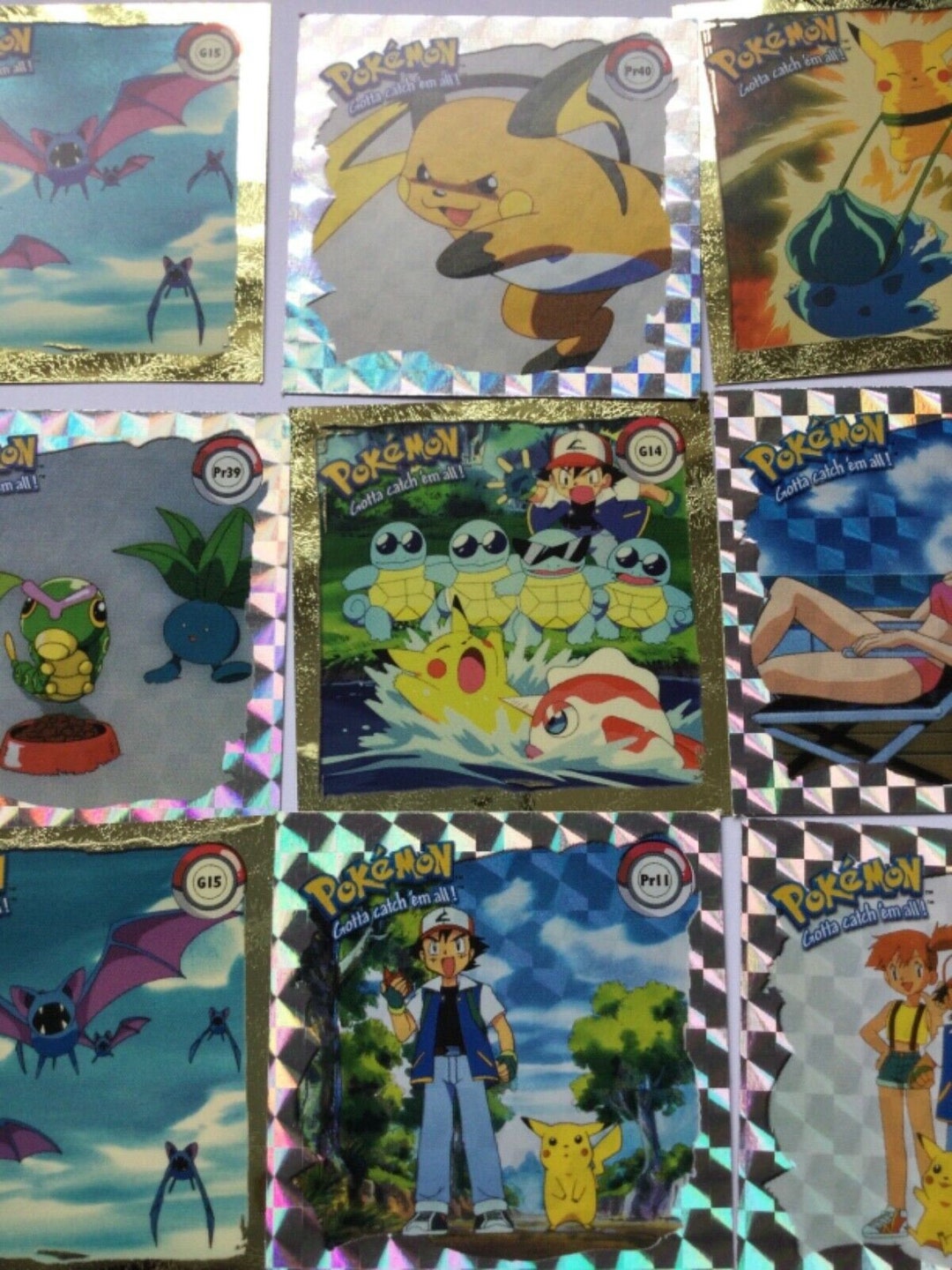 VINTAGE POKEMON STICKERS Artbox Series 1 Gold and Prism 1999 - Etsy
