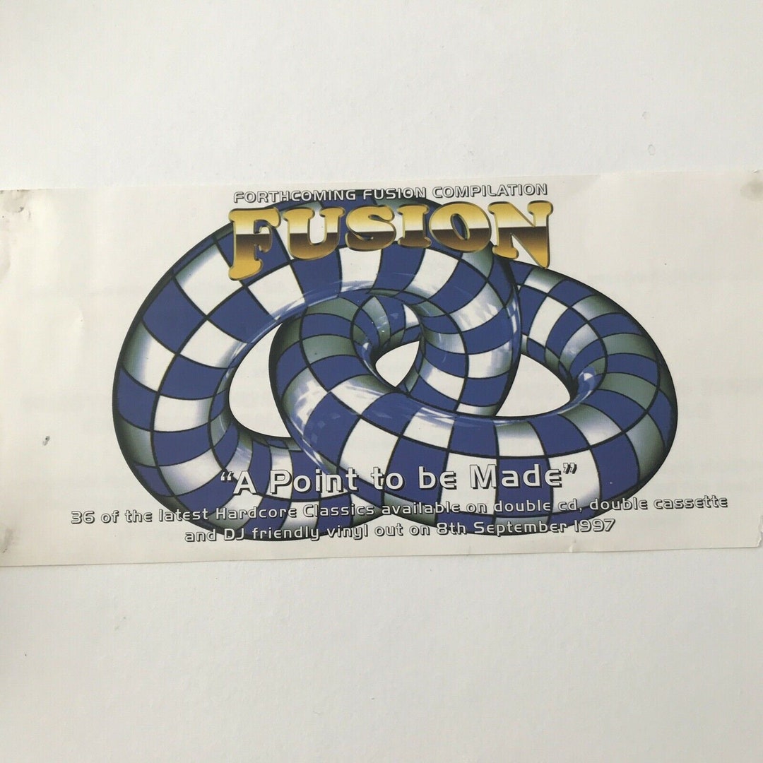 90s Y2K RAVE Memorabilia FUSION FLYER for Cd & Cassette Vinyl 1997 ...
