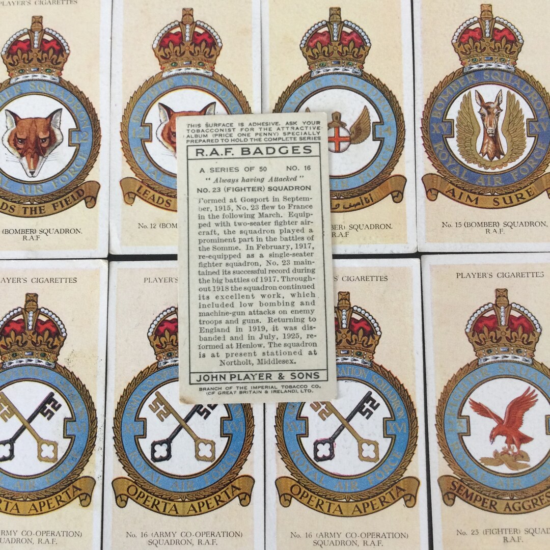 Player's Cigarette Cards 'RAF Badges' 1937. Sold Individually Take Your ...