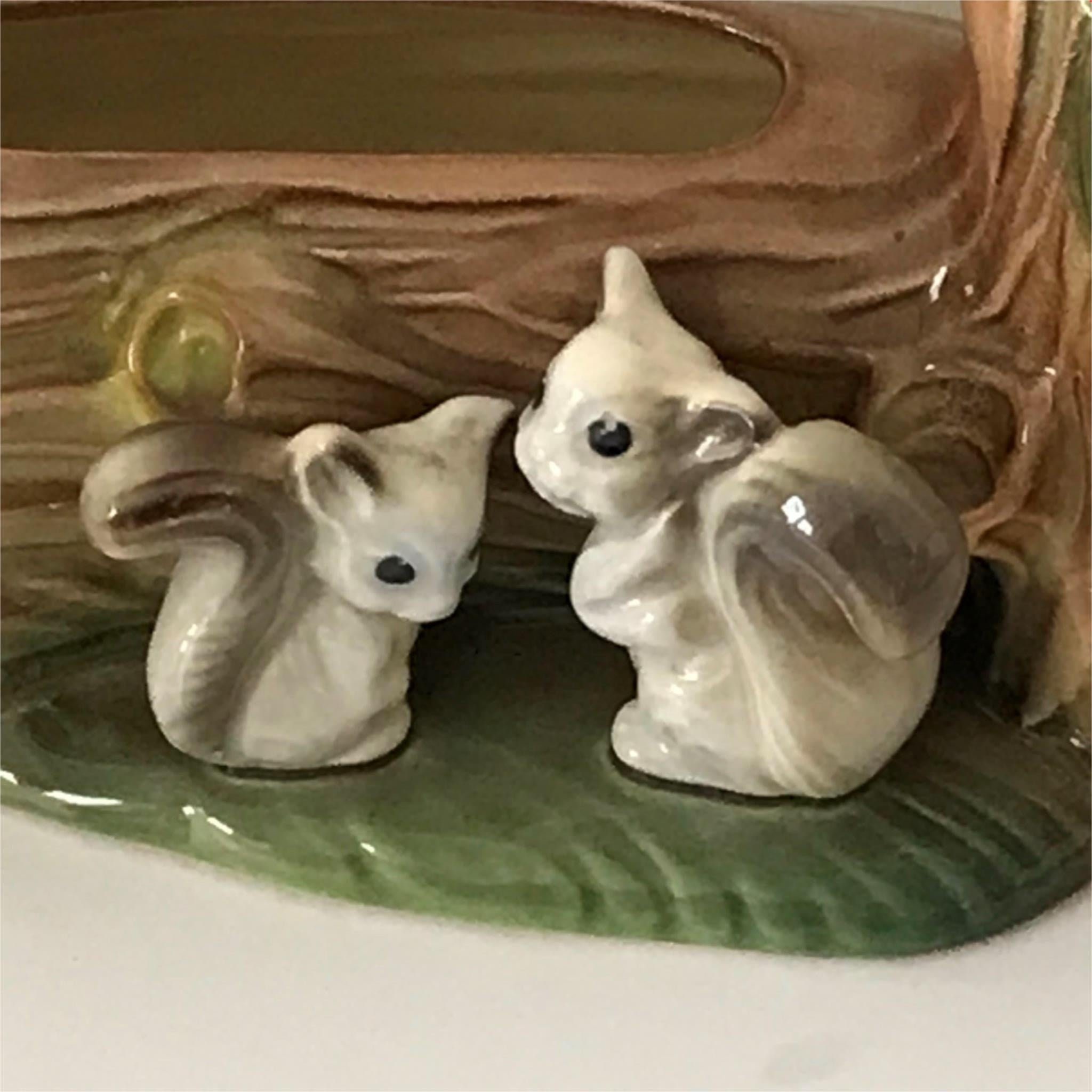 1960s Hornsea Pottery Log Shape Planter / Posy Bowl. Squirrels. Cute Retro Kitsch. Woodland ...