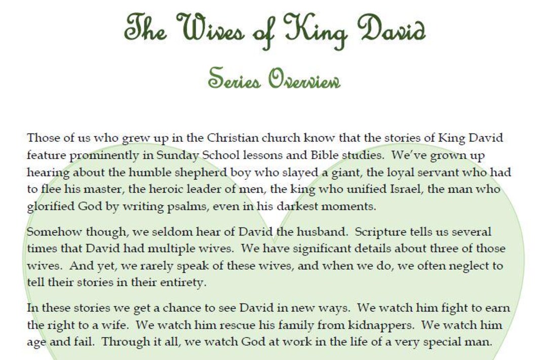 Wives of King David Bible Study - Etsy