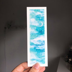 Watercolor Sky Bookmark, Stars and Moon Bookmarks, Celestial Bookmarks ...