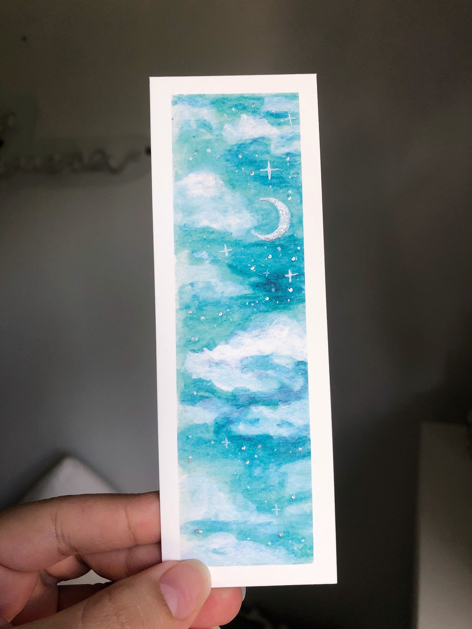 Watercolor Sky Bookmark, Stars and Moon Bookmarks, Celestial Bookmarks ...
