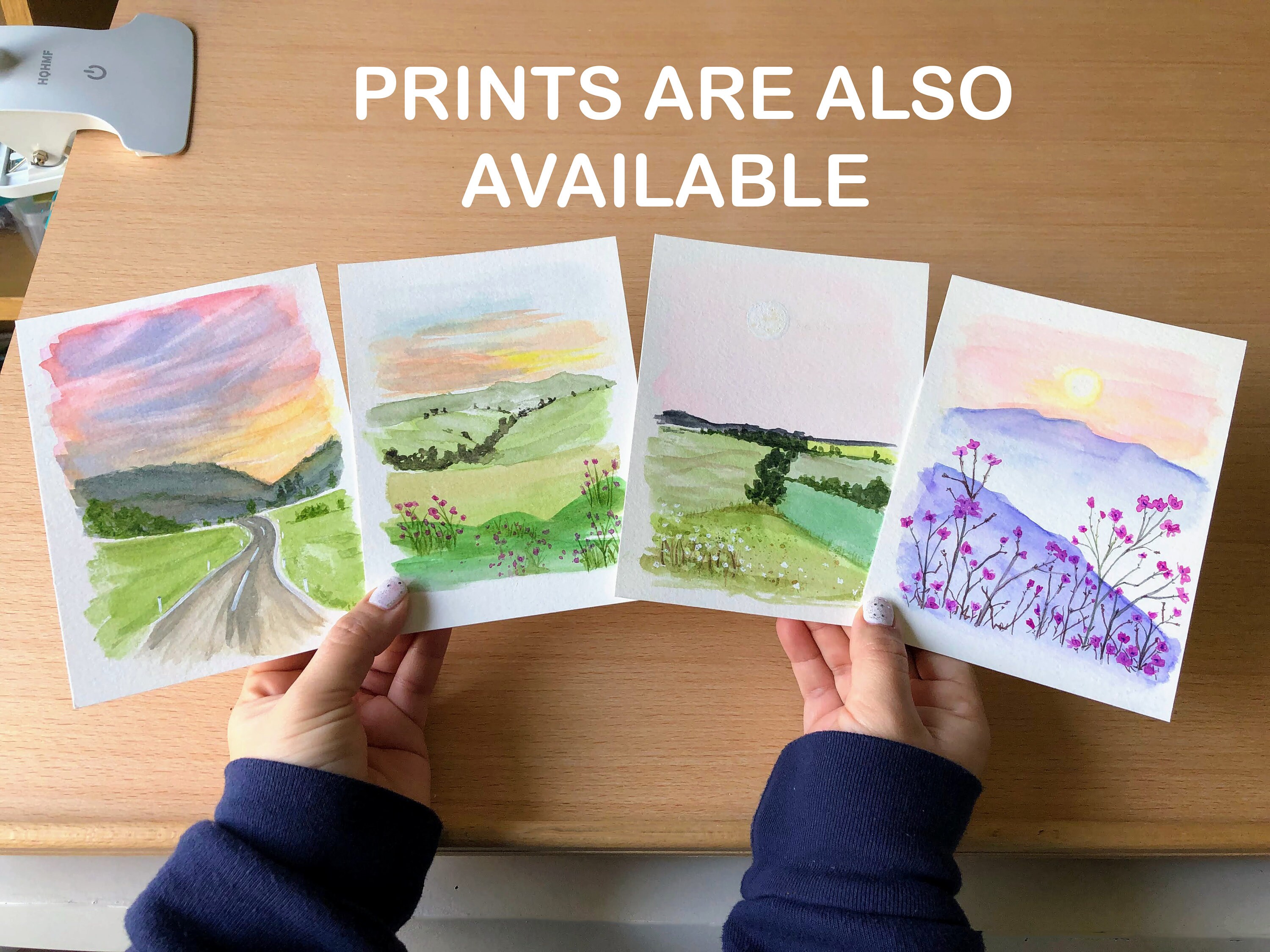 Small Minimalist Landscapes in Watercolor for Nature Lovers - Etsy