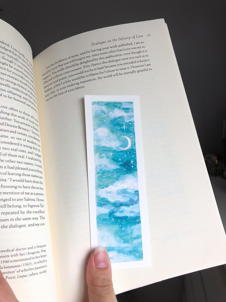 Watercolor Sky Bookmark, Stars and Moon Bookmarks, Celestial Bookmarks ...