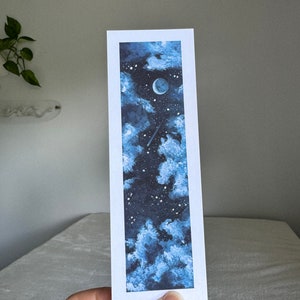 Watercolor Sky Bookmark, Stars and Moon Bookmarks, Celestial Bookmarks ...