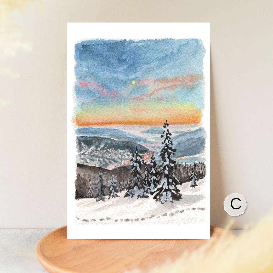 Small Minimalist Landscapes in Watercolor for Nature Lovers - Etsy