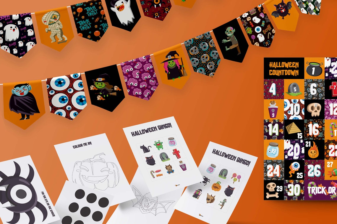 Printable Halloween Party Pack, Halloween Activity Pack, Kids Halloween ...
