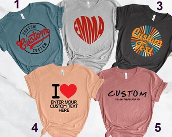 Custom Text Shirt, Personalized Logo Shirt, Customize Your Own Shirt ...