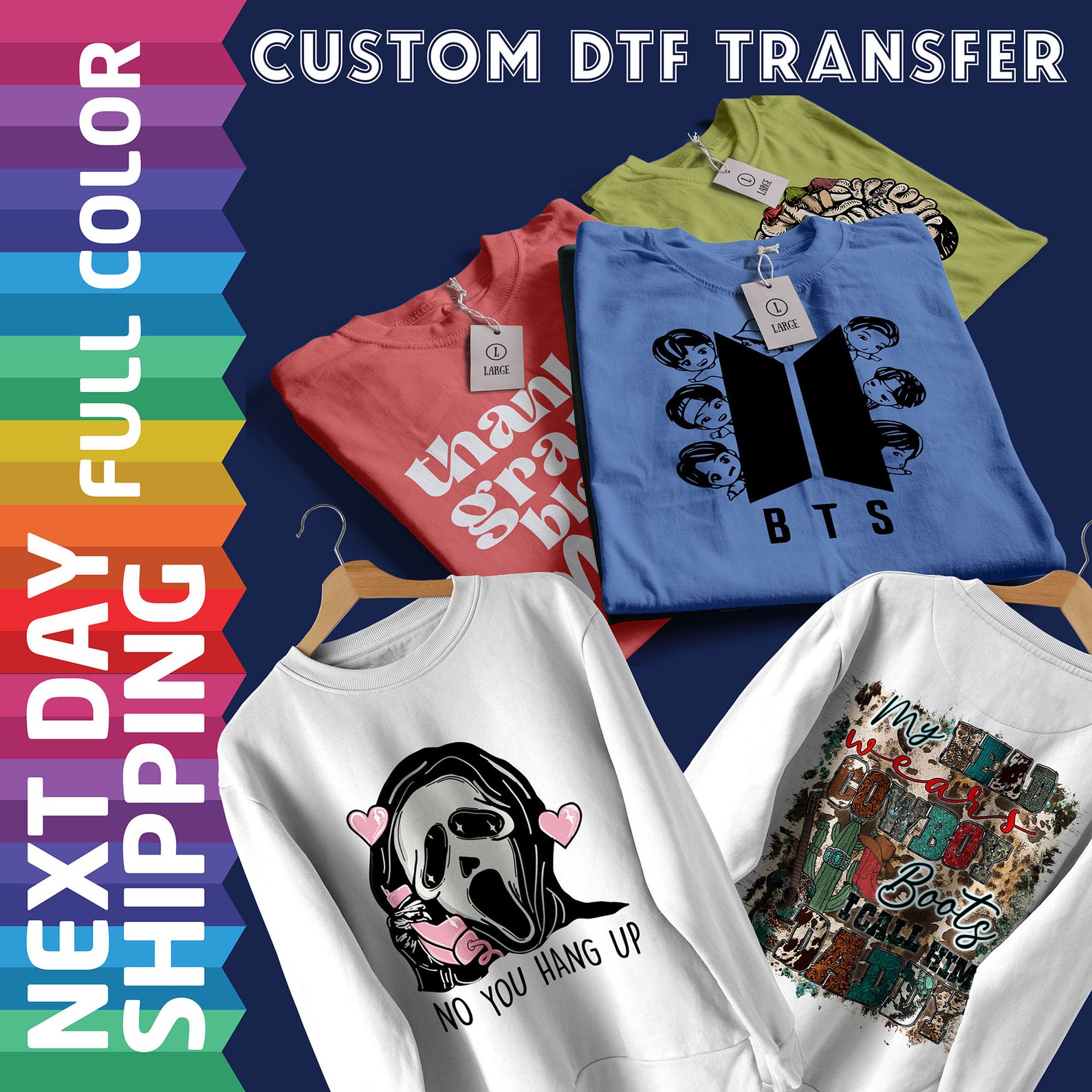 DTF Transfer Custom DTF Print Custom Logo Sheet DTF Print - Etsy