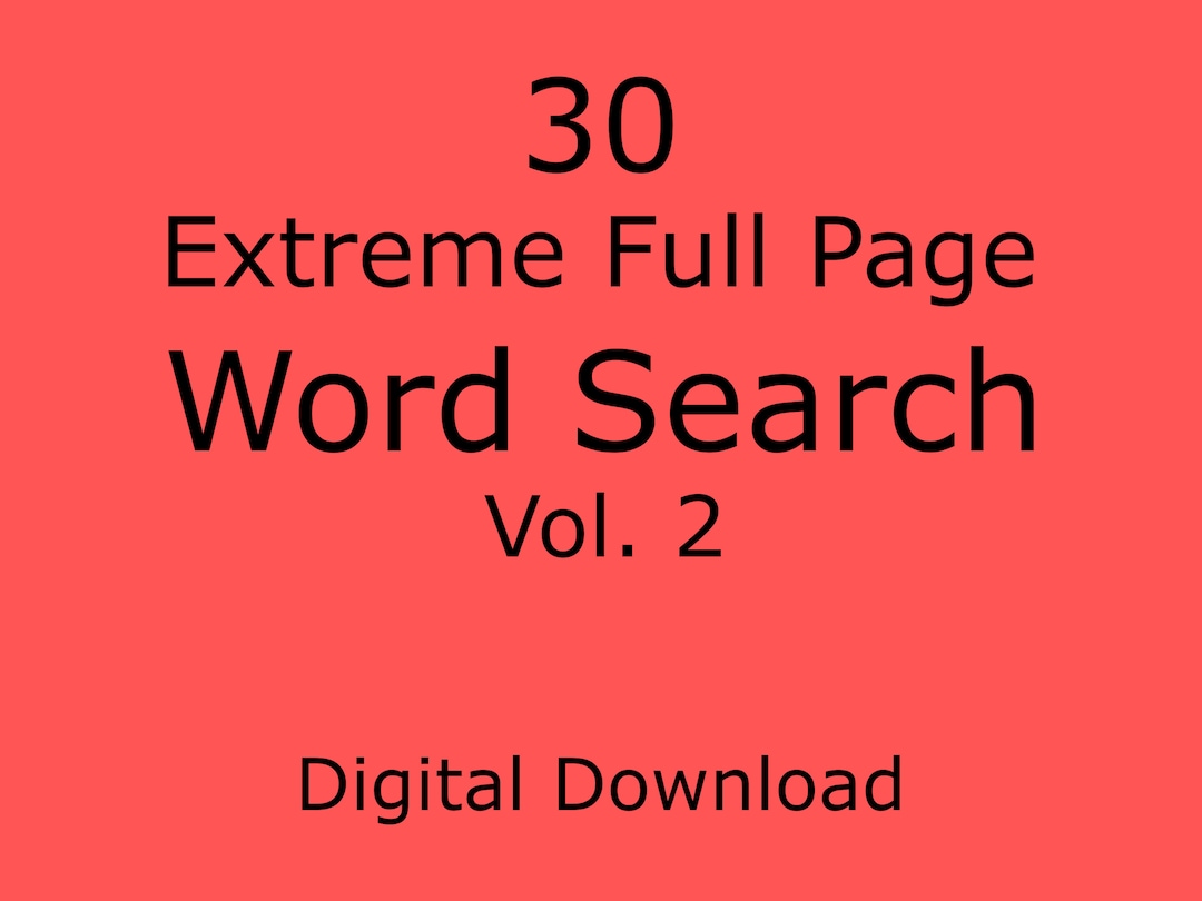 30 Extreme Full Page Word Search Puzzles Vol 2 - Etsy