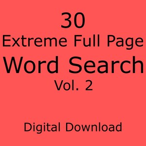 30 Extreme Full Page Word Search Puzzles Vol 2 - Etsy