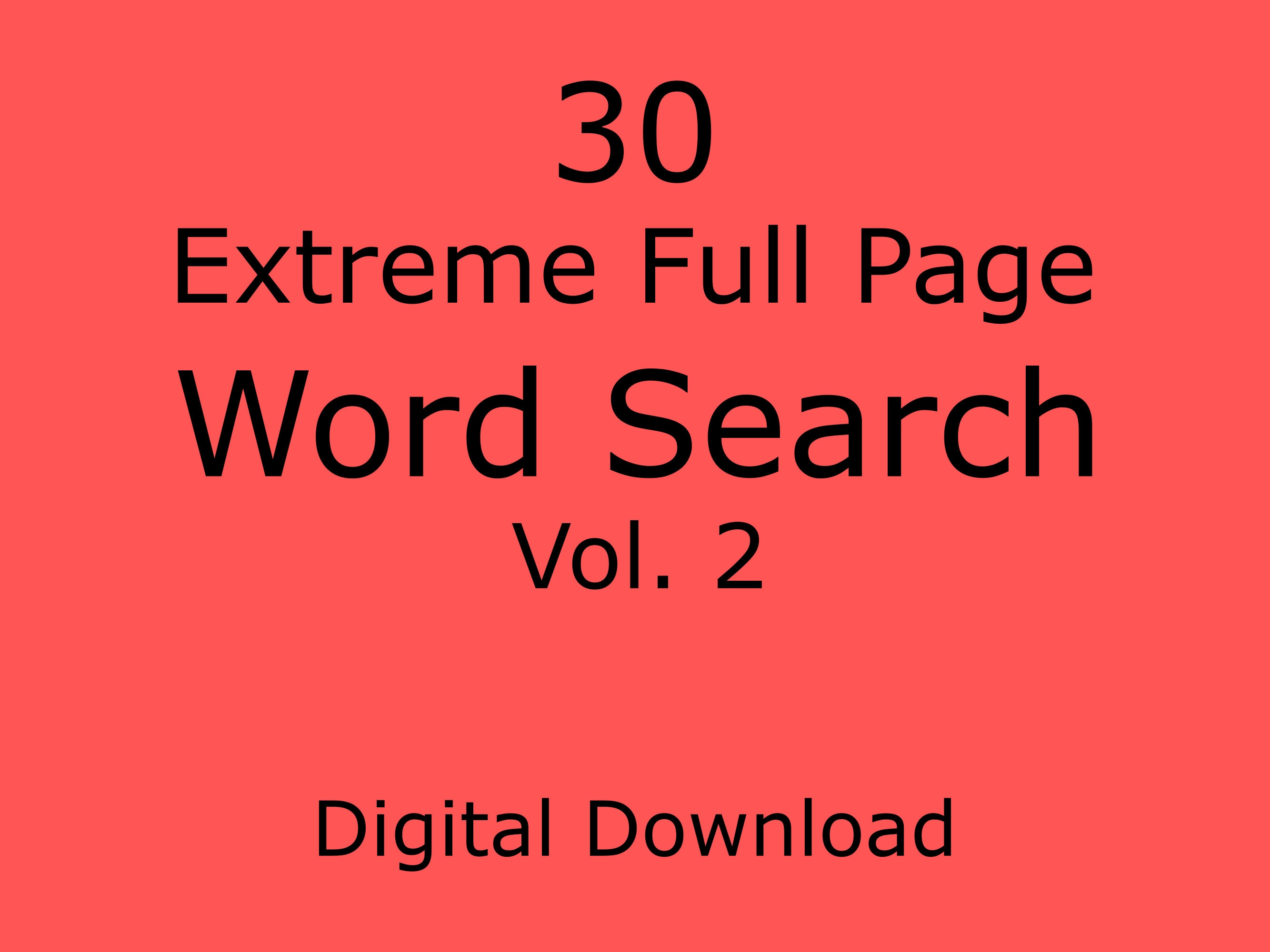 30 Extreme Full Page Word Search Puzzles Vol 2 - Etsy