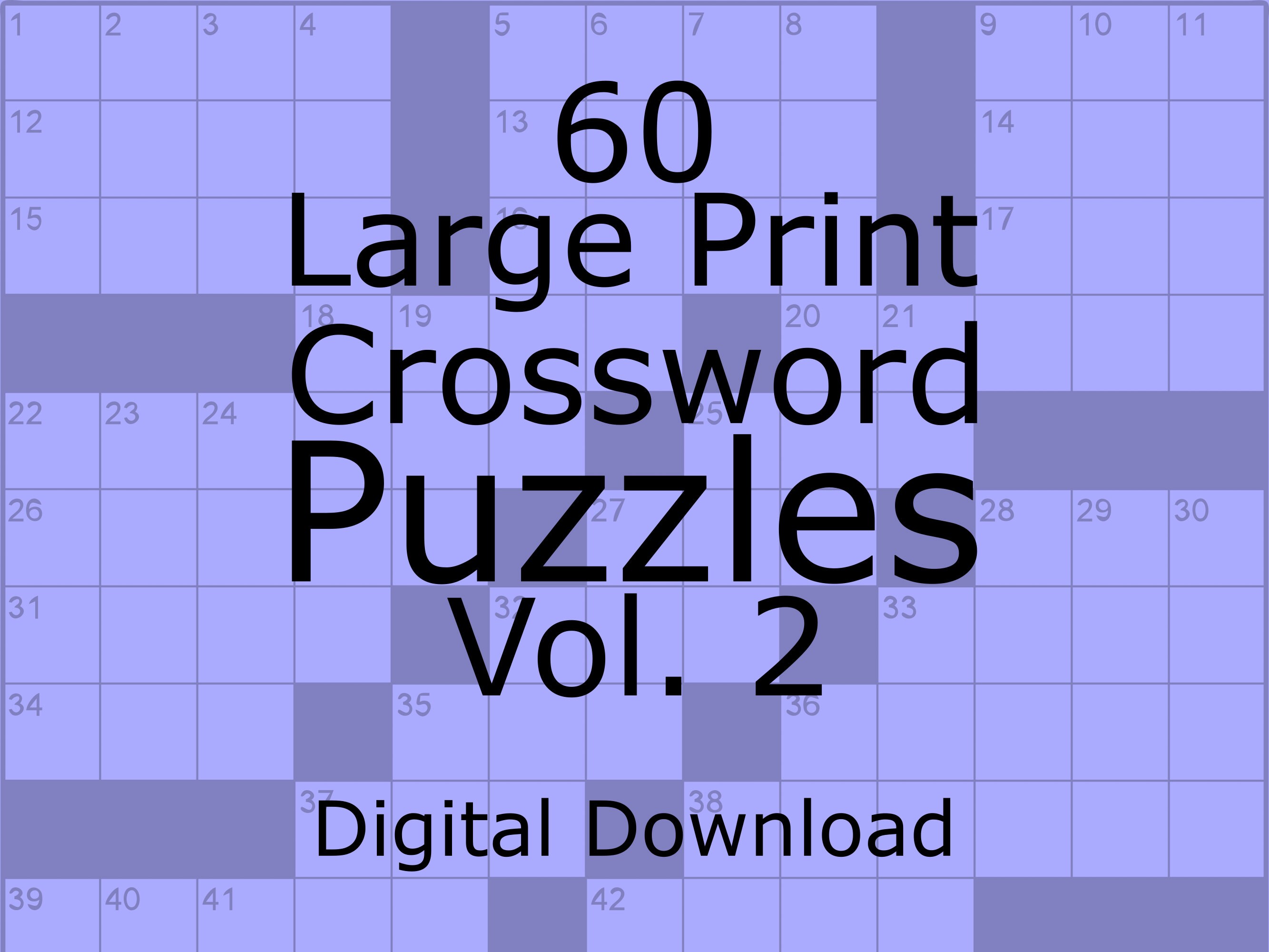 60 Large Print Crossword Puzzles Vol. 2 - Etsy