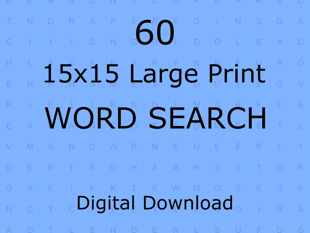 60 Large Print Word Search Puzzles - Etsy