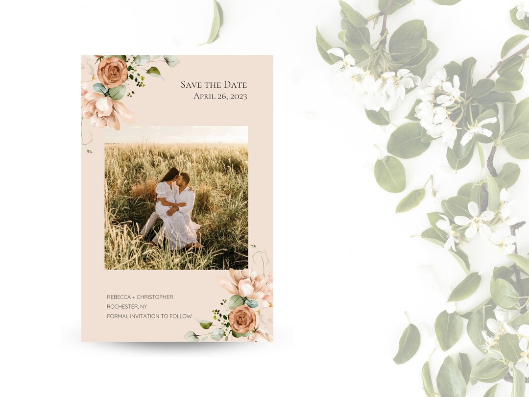 Spring Save the Date Downloadable Template, Floral Save the Date ...