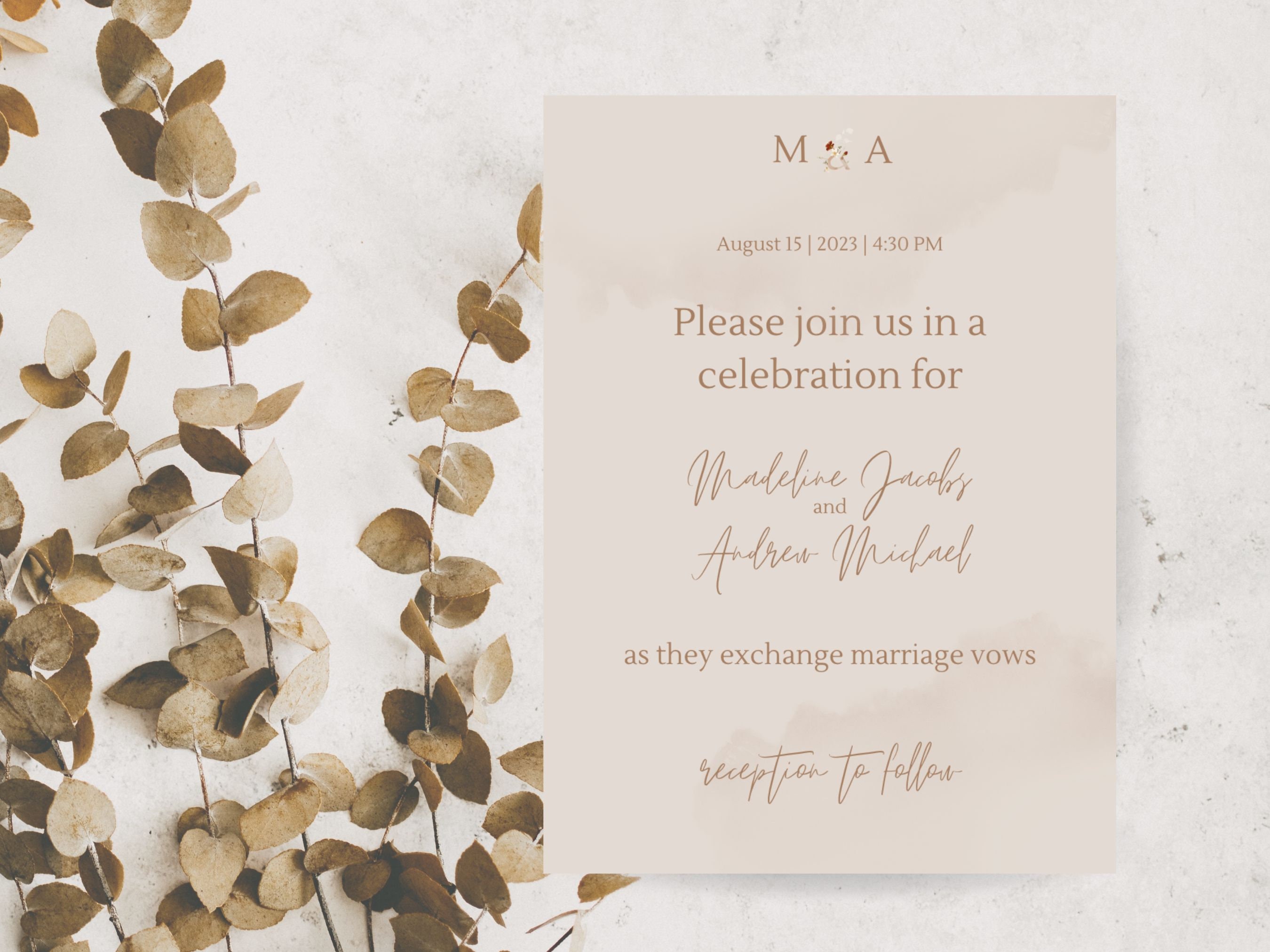 Simple Wedding Invitation Template Printable Wedding - Etsy