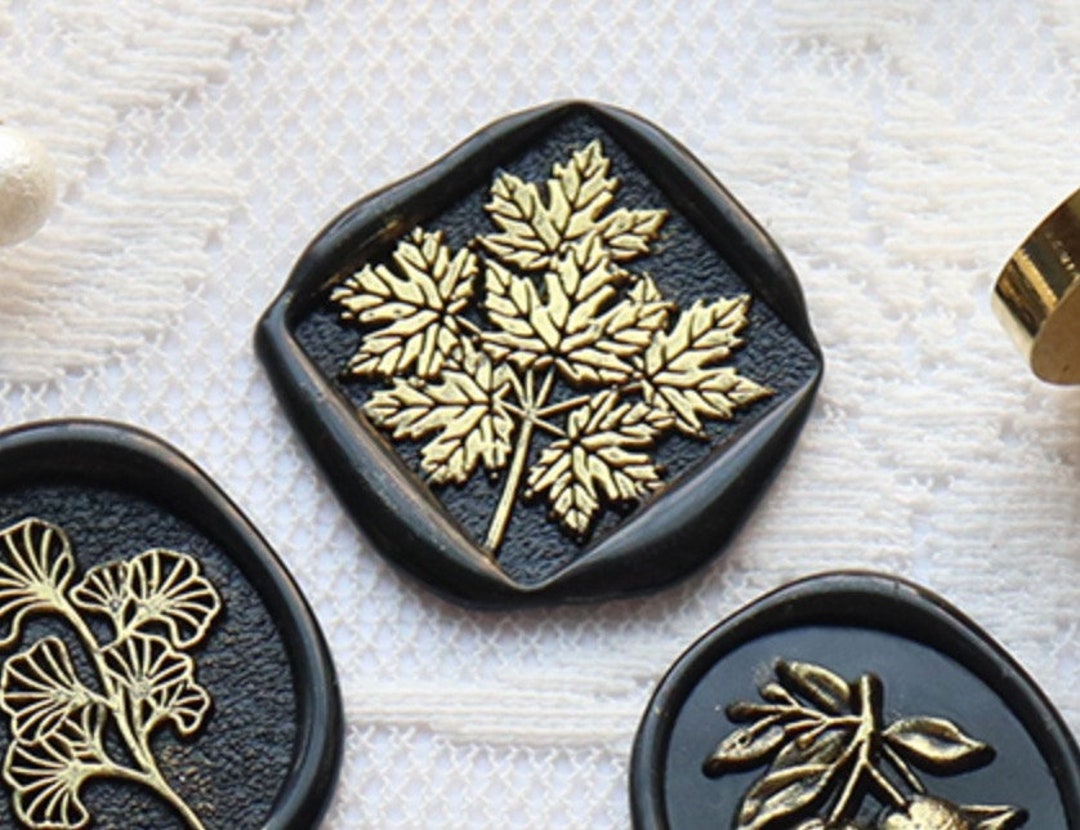 Autumn Maple Leaves Stamp Wax Seal Stamp Kit, Maple Leaves Wax Seal Kit ...