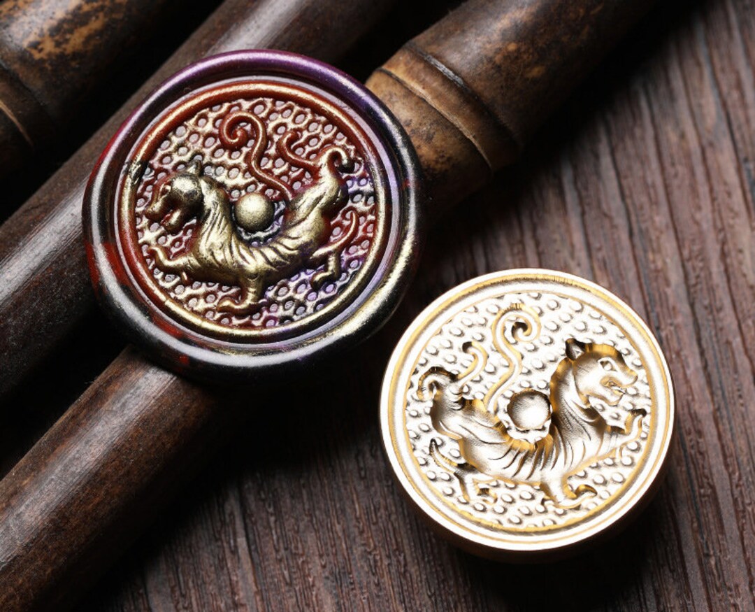 3D the White Tiger Wax Seal Stamp Kit,tiger Wax Seal Kit, Envelope Seal ...