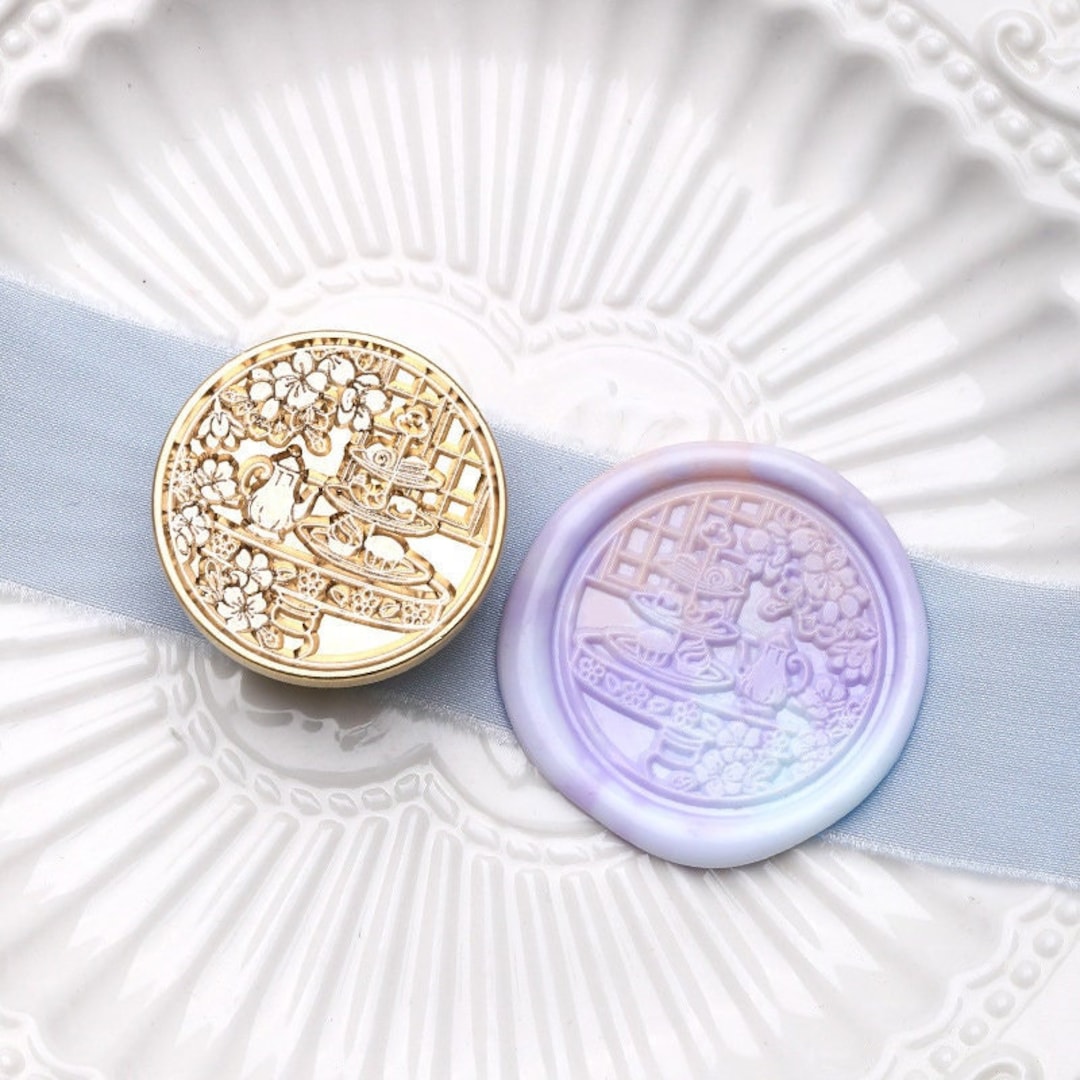 Flower Tea Party Wax Seal Stamp Kit, Greenery Wax Seal Kit, Envelope ...
