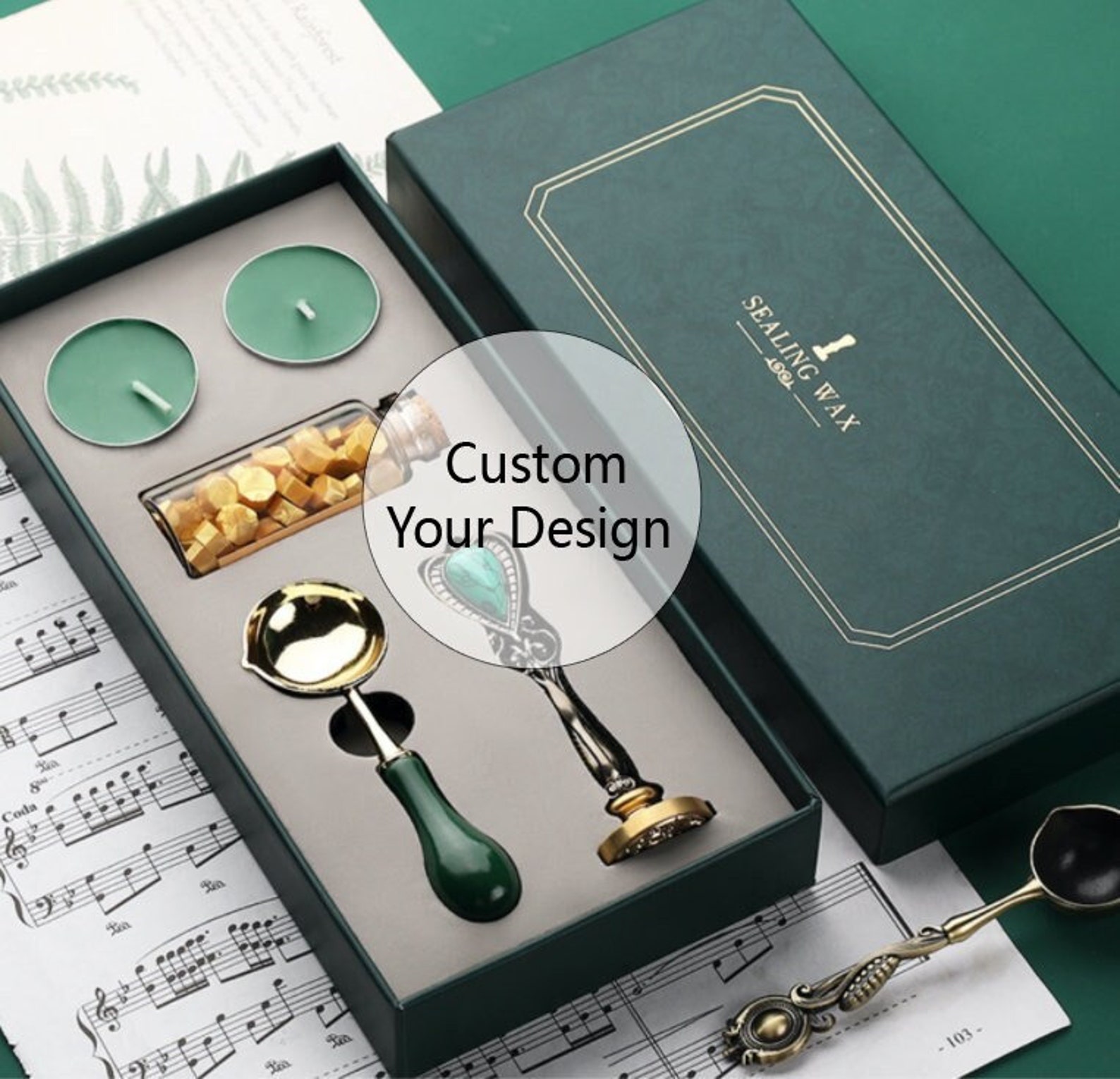 Custom Wedding Wax Seal Stamp Kit Personalized Stamp Green - Etsy Custom Wedding Wax Seal Stamp Kit Personalized Stamp Green - Etsy