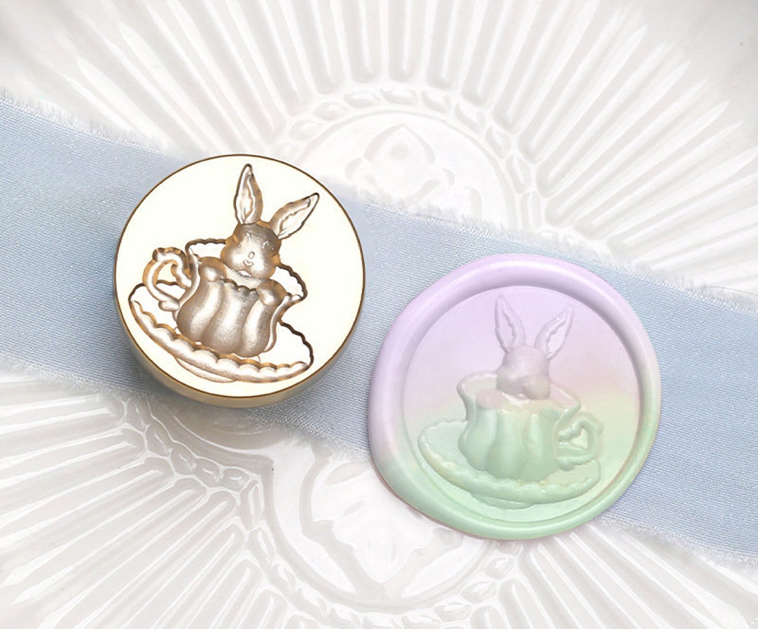 3D Cup Rabbit Wax Seal Stamp Kit, Rabbit Wax Seal Kit, Envelope Seal ...